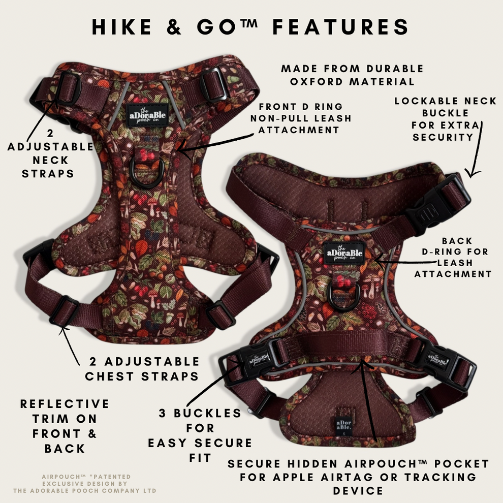 Hike & Go™ Harness - Foragers Forest – The aDoraBle Pooch Company